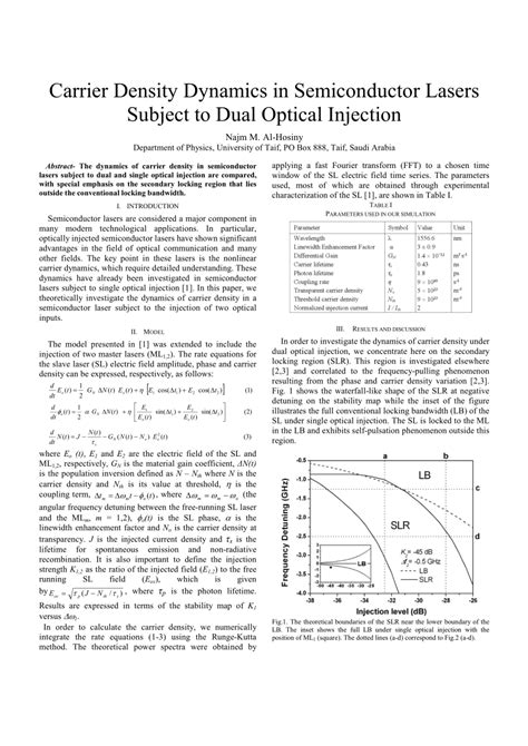 Pdf Carrier Density Dynamics In Semiconductor Lasers Subject To Dual