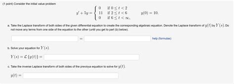 solved 1 point consider the initial value problem y 5y