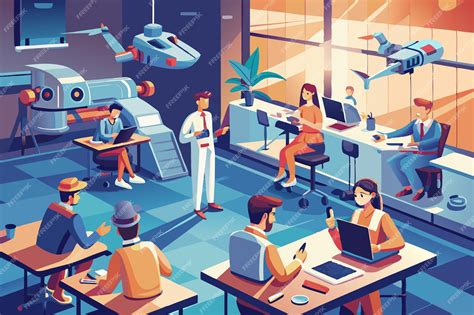 Premium Vector Robotics Lab Programming Robotic Drones For Various Applications Vector