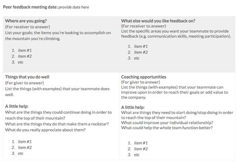Teller Performance Evaluations E Amples Peer Performance Feedback