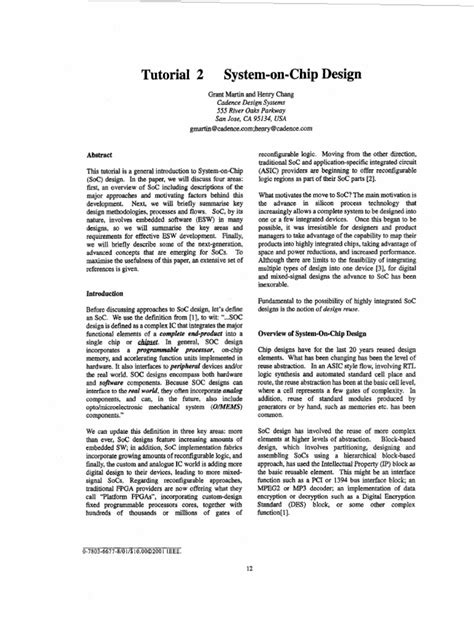 Systemonchip Design Pdf System On A Chip Field Programmable Gate