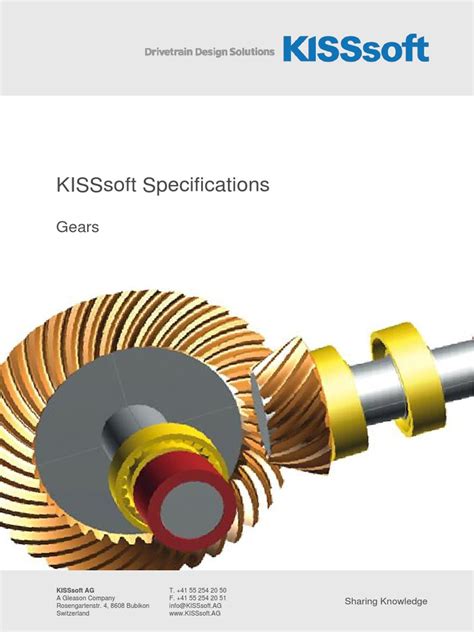 Kisssoft Specifications Gears Pdf Gear Strength Of Materials