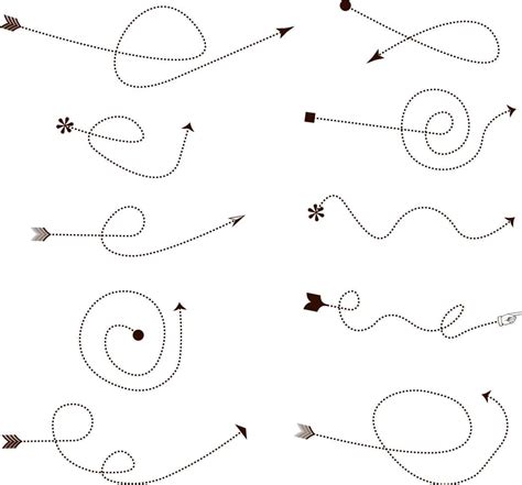 Set Of Dashed Line Arrows 11394027 Vector Art At Vecteezy