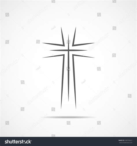 Black Christian Cross Icon Abstract Line Stock Vector Royalty Free 538705612