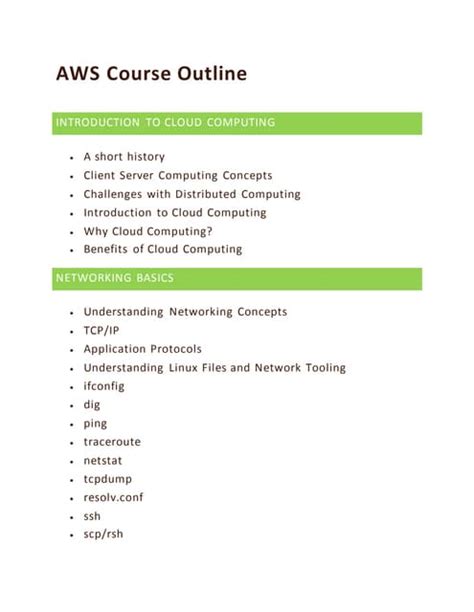 Amazon Web Services Aws Online Training Docx