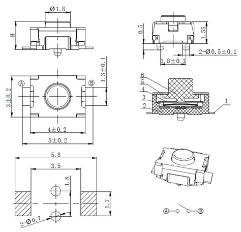 Wholesale 2 Pin 3 4mm Micro Push Button Tact Switch 2 Pin 3 4mm Micro Push Button Tact Switch