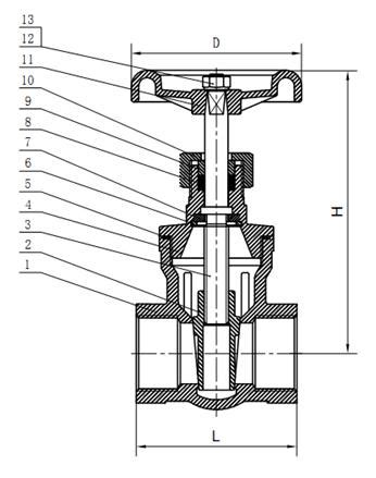 Stainless Steel Gate Valve Female BSP Thread