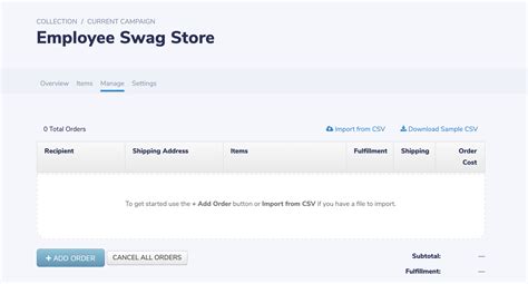 Collection Campaigns How To Import Orders From A Csv File
