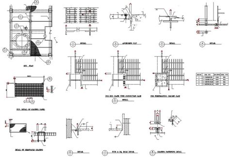 Type Detail Of Grating Panel And Fireproofing Column Case Detail Dwg File Detailed Drawings