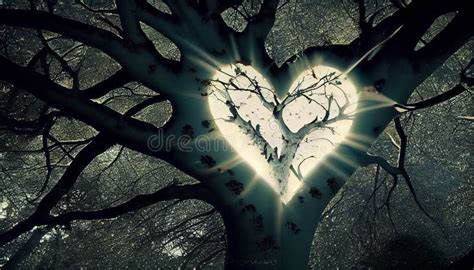 Generative Ai Heart Of Nature A Symbolic Connection Between Love And Life Stock Image Image