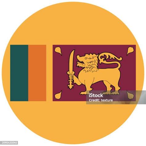 스리랑카 국기입니다 표준 색상 둥근 버튼 아이콘입니다 원 아이콘입니다 컴퓨터 일러스트레이션 디지털 일러스트레이션 벡터 일러스트 레이 션입니다 0명에 대한 스톡 벡터 아트 및