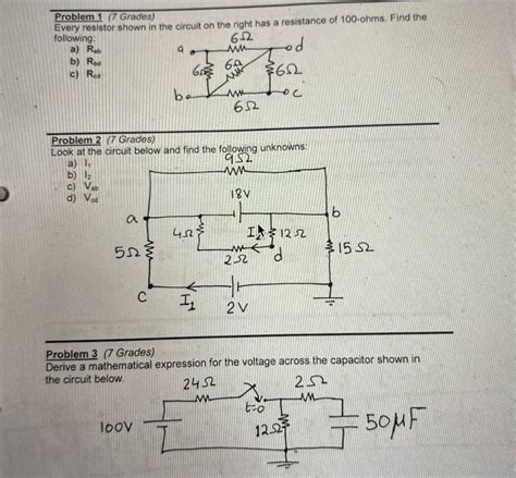 Solved Problem 1 7 Grades Every Resistor Shown In The Chegg Com