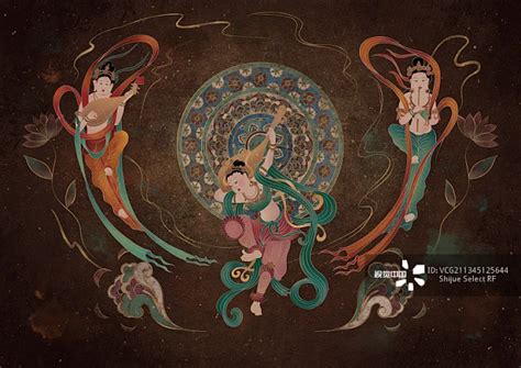 敦煌十二飞天图片素材 花瓣网