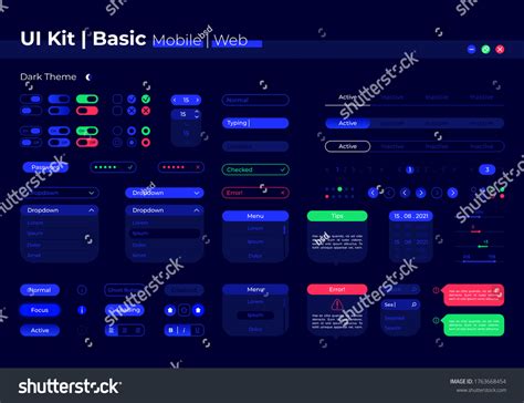 Basic Ui Elements Kit Dropdown Menu Stock Vector Royalty Free 1763668454 Shutterstock