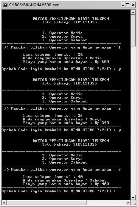 Program Switch Case Dan Do While Pada C E Learning