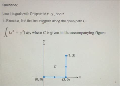 solved line integrals with respect to x y and z in