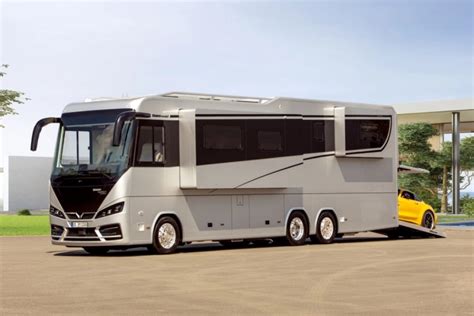9 Luxury Motorhomes With Built In Garages For Cars And More