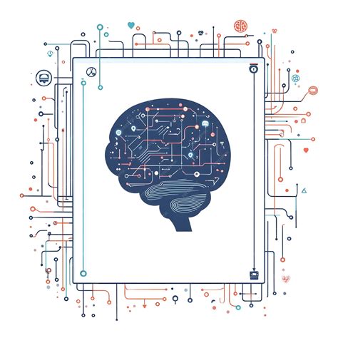 Flat Ai Driven Digital Brain Frame Concept As A Minimalistic Border Frame With Brainwave And