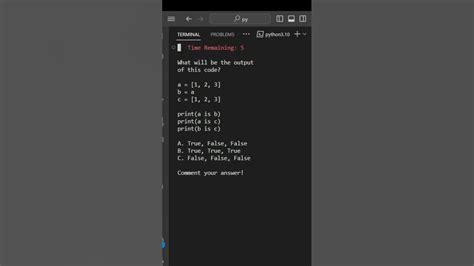 Python Quiz 39 Pythonquiz Learningpython Python Youtube