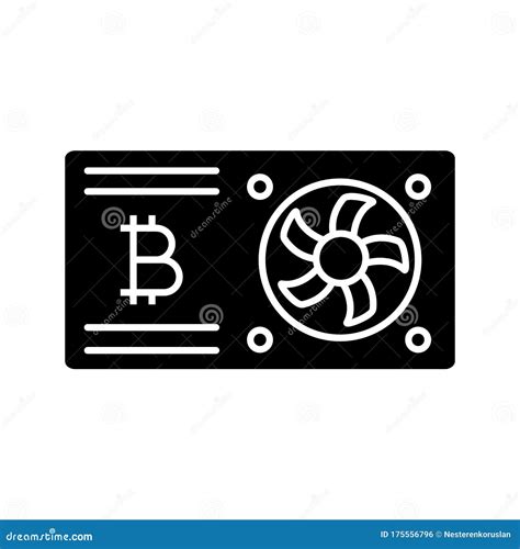 Bitcoin Mining Graphic Card Glyph Icon Stock Vector Illustration Of Concept Currency 175556796
