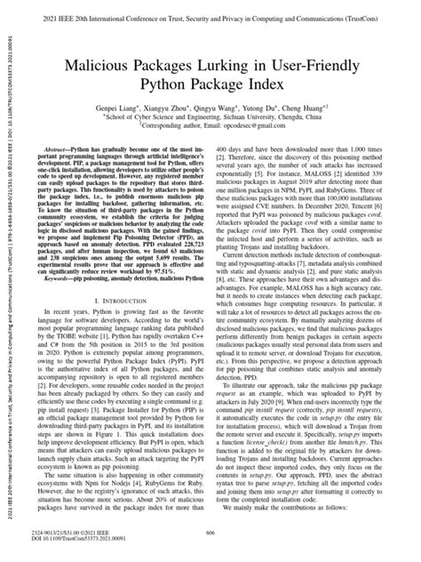 Malicious Packages Lurking In User Friendly Python Package Index Pdf
