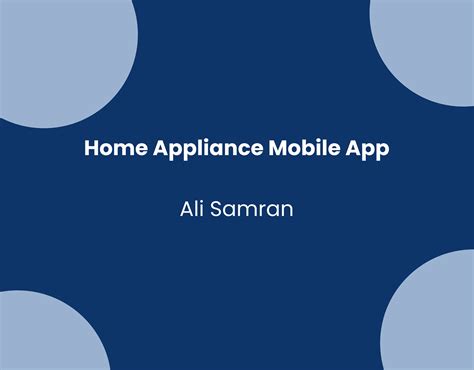 Home Appliance UX UI Design Mobile App On Behance