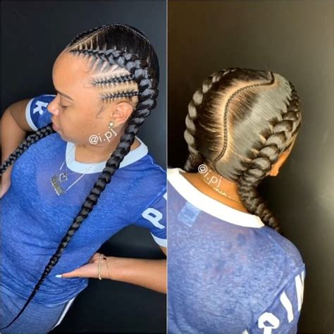 Two Braids Hairstyles Black