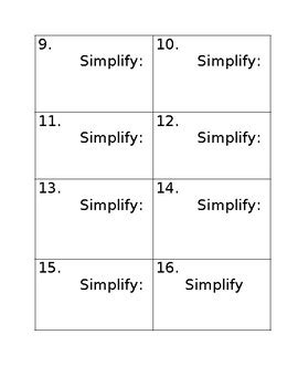 Simplifying Adding And Subtracting Radicals TPT
