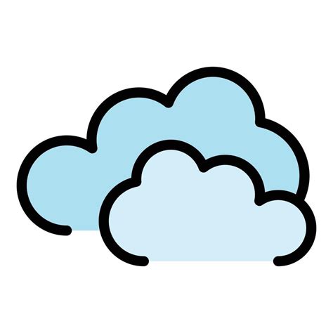 Cloudy Day Icon Color Outline Vector 15887001 Vector Art At Vecteezy
