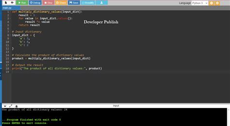 Python Program To Multiply All The Items In A Dictionary