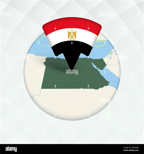 egypt map highlighted with flag marker flag pointer on geographic map