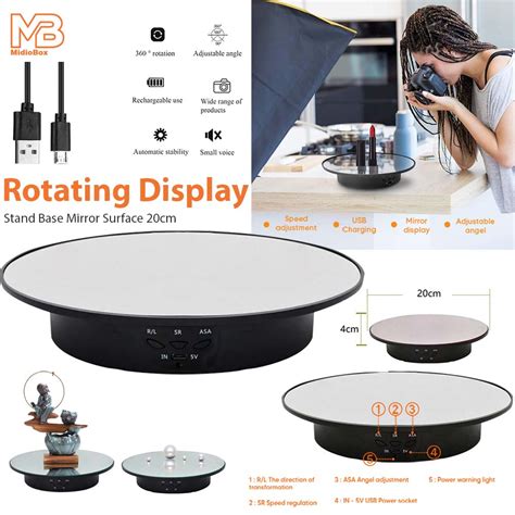 Jual Turn Table Display Table Rotary Rotasi 360 Plus Kaca Diameter 20cm Shopee Indonesia
