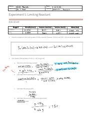 Limiting Reactant Pdf Name Instructor Dr S Date Partner Barrera Nicole Pazos