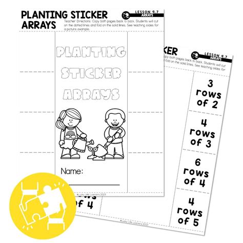 Lucky To Learn Math Lesson 97 Arrays Collaboration Planting Sticker Arrays Lucky