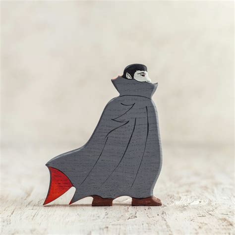 Handcrafted Wooden Vampire Toy Classic Gothic And Halloween Decor