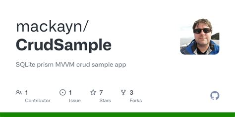 GitHub Mackayn CrudSample SQLite Prism MVVM Crud Sample App
