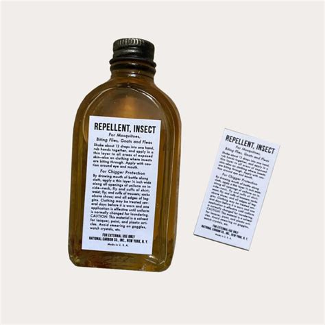 Insect Repellent For Bottle Restoration Label Wwii Supply Room