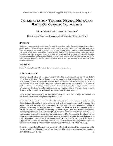 Pdf Interpretation Trained Neural Networks Based On Genetic Algorithms