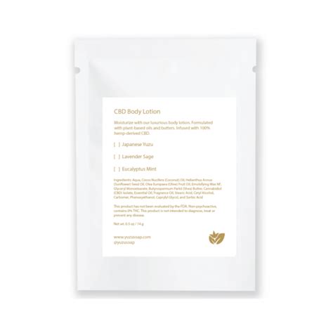 CBD Lotion Sample Eucalyptus Mint Yuzu Soap