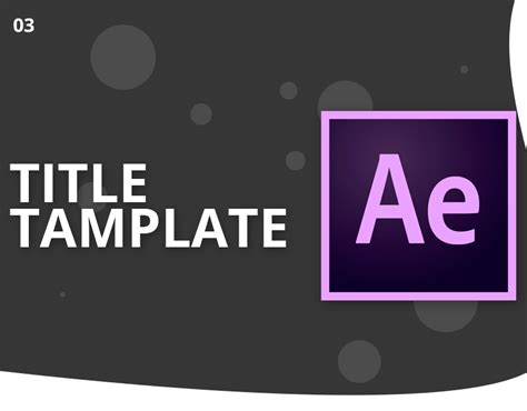 Title Effect Free Tamplate After Effect Behance