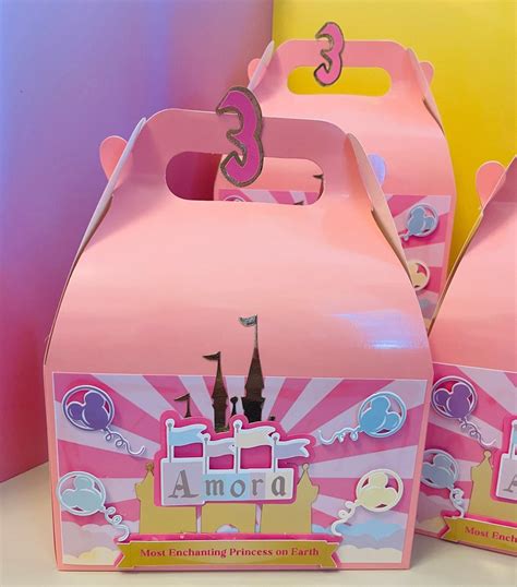 The Disney Park Theme Gable Boxes Treats Box Party Favorsdisney Party Theme Snack Box Etsy