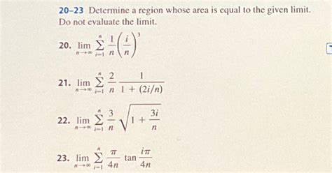 solved 20 23 ﻿determine a region whose area is equal to the