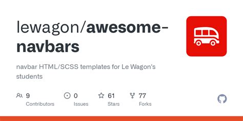 Github Lewagonawesome Navbars Navbar Htmlscss Templates For Le