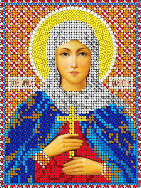 Схема для вышивания бисером Светлица без бисера икона Св Валентина 12 16см купить с