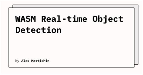 Wasm Real Time Object Detection