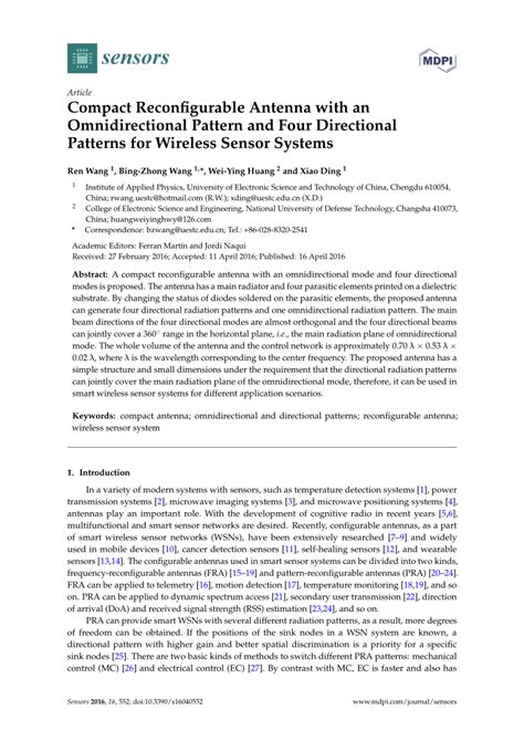 Pdf Compact Reconfigurable Antenna With An Omnidirectional Pattern