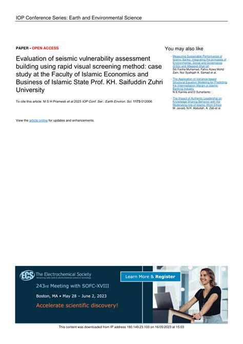 Pdf Evaluation Of Seismic Vulnerability Assessment Building Using
