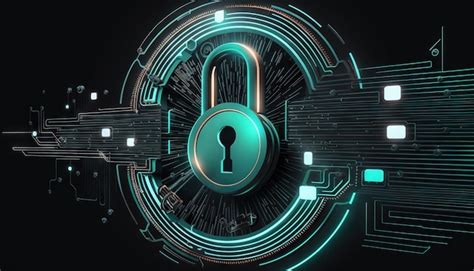 Premium Ai Image Cyber Lock And Key Abstract Illustration Cyber Security Concept Generative Ai