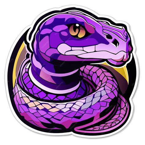 Ilustración De Pegatina De Pitón Matorral De Amatista Vector Premium