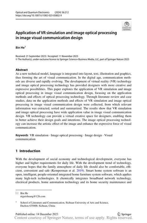 Application Of Vr Simulation And Image Optical Processing In Image Application Of Vr Simulation And Image Optical Processing In Image